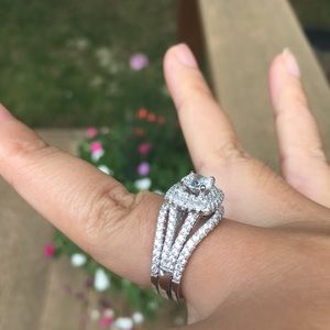 Jewelry | 3pcs Solid 925 Silver Engagement Wedding Ring Set | Poshmark
